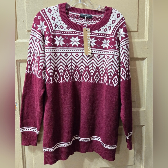 BloomChic | Sweaters | Bloomchic Festive Fair Isle Knit Plush Pullover ...